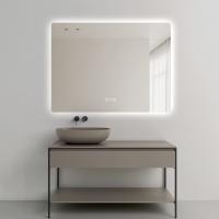 China Dimmable Wall Mounted Rectangular Bathroom Mirror with LED Light 100-240V for sale