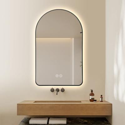 China Aluminum Alloy LED Framed Mirror Anti Fog IP44 Waterproof 110-240V for Bathroom Hotel for sale