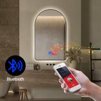 China Aluminum Alloy LED Framed Mirror Anti Fog IP44 Waterproof 110-240V for Bathroom Hotel for sale