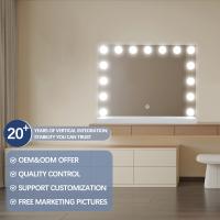 China Frameless Hollywood Vanity Mirror IP44 IP66 3 Lighting Modes Smart Touch Vanity Mirror for sale