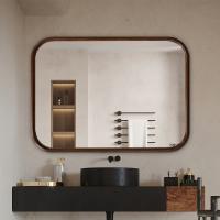 China Rectangular Wooden Framed Bathroom Mirror 19*27inch 24*31inch Wall Hanging Installation for sale