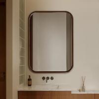 China Rectangular Wooden Framed Bathroom Mirror 19*27inch 24*31inch Wall Hanging Installation for sale