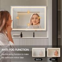 China Anti Fog Frameless Rectangular Wall Mounted Mirror 24x31 inch with Dimmable LED for sale