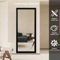 China Vintage Wooden Framed LED Full Length Mirror 60x170cm Wall Mounted Floor Standing for sale