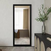 China Vintage Wooden Framed LED Full Length Mirror 60x170cm Wall Mounted Floor Standing for sale