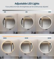 China Acrylic Framed Round Bathroom Mirror 60cm 70cm 80cm Smart LED Vanity Mirror with Aluminum Backing for sale