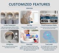 China Acrylic Framed Round Bathroom Mirror 60cm 70cm 80cm Smart LED Vanity Mirror with Aluminum Backing for sale