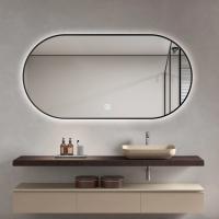 China Waterproof Stainless Steel Framed LED Mirror Anti Fog 3000K 6000K Touch Dimmable for sale