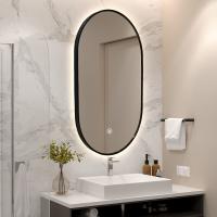 China Waterproof Stainless Steel Framed LED Mirror Anti Fog 3000K 6000K Touch Dimmable for sale