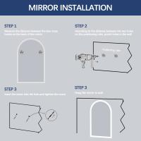 China Customized Wall Mounted Arch Bathroom Mirror With LED Lighting for sale