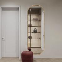 China Modern Nordic Arch Shaped Full Length Wall Hanging Bathroom Mirror 150x50cm Aluminum Alloy Frame for sale