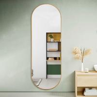 China Modern Nordic Arch Shaped Full Length Wall Hanging Bathroom Mirror 150x50cm Aluminum Alloy Frame for sale