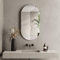 China Eco Friendly LED Oval Bathroom Mirror , Frameless Smart Make Up Bathroom Mirrors for sale
