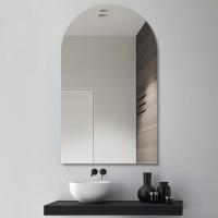China Premium Living Room Frameless Wall Mirror  , Silver Arch Shaped Bathroom Mirror for sale