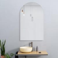 China Premium Living Room Frameless Wall Mirror  , Silver Arch Shaped Bathroom Mirror for sale