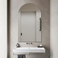 China Premium Living Room Frameless Wall Mirror  , Silver Arch Shaped Bathroom Mirror for sale