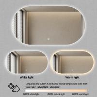 China Defogger LED Lighted Bathroom Mirror , Arched Backlit Mirror Customized Logo for sale