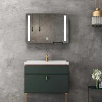 China Hotel Frosted Edge LED Anti Fog Bathroom Mirror 60x80cm 3 Color Change for sale