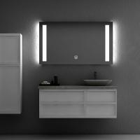 China Hotel Frosted Edge LED Anti Fog Bathroom Mirror 60x80cm 3 Color Change for sale