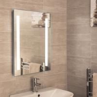 China Hotel Frosted Edge LED Anti Fog Bathroom Mirror 60x80cm 3 Color Change for sale