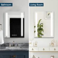 China Hotel Frosted Edge LED Anti Fog Bathroom Mirror 60x80cm 3 Color Change for sale