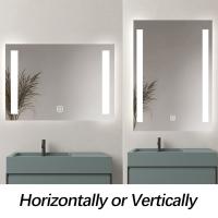 China Hotel Frosted Edge LED Anti Fog Bathroom Mirror 60x80cm 3 Color Change for sale