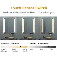 China Hotel Frosted Edge LED Anti Fog Bathroom Mirror 60x80cm 3 Color Change for sale