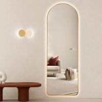 China LED Lighted Salon Mirror Full Length Metal Frame Bathroom Mirror Wall Mounted for sale