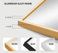 China 4mm Aluminum Frame Full Length Dressing Mirror Without Light Slim Bezel for sale