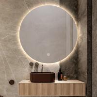 China Copper Free Silver Round Bathroom Mirror Wall Mounted Customized for sale