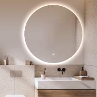 China Copper Free Silver Round Bathroom Mirror Wall Mounted Customized for sale