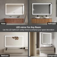 China Perimeter Satin LED Border Mirror , Rectangle / Square LED Illuminated Bathroom Mirror for sale