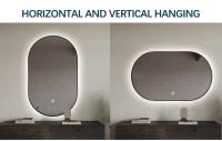 China Luxury Wall Mounted LED Mirror IP66 Arched Touch Screen Bathroom Mirror for sale
