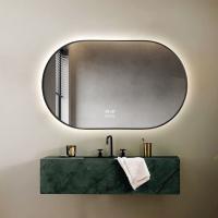 China Luxury Wall Mounted LED Mirror IP66 Arched Touch Screen Bathroom Mirror for sale