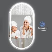 China Smart Modern Frameless LED Bathroom Mirror Explosion Proof LED Arch Mirror for sale