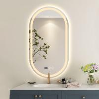 China Smart Modern Frameless LED Bathroom Mirror Explosion Proof LED Arch Mirror for sale