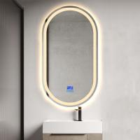 China Smart Modern Frameless LED Bathroom Mirror Explosion Proof LED Arch Mirror for sale