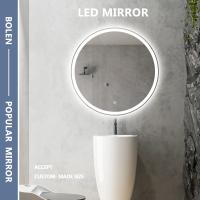 China Waterproof Smart Round Bathroom Mirror Anti Fog LED Illuminated Wall Mirror 60cm 80cm 100cm 120cm for sale