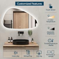 China Custom IP66 LED Bathroom Mirror Anti Fog Smart Dimming Vanity Mirror 1200mm for sale