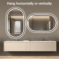 China LED Illuminated Arch Bathroom Mirror Copper Free Silver Mirror With Defogger for sale