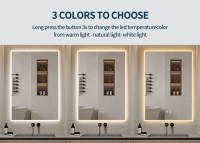 China Dimmable Bathroom Mirror Frameless Wall Defogger LED Mirror With Light Color Change for sale