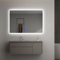 China Dimmable Bathroom Mirror Frameless Wall Defogger LED Mirror With Light Color Change for sale