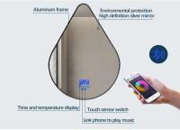 China Teardrop LED Bathroom Mirror , LED Backlit Bathroom Vanity Mirror Wall Mounted for sale