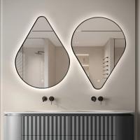 China Teardrop LED Bathroom Mirror , LED Backlit Bathroom Vanity Mirror Wall Mounted for sale