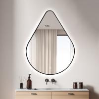 China Teardrop LED Bathroom Mirror , LED Backlit Bathroom Vanity Mirror Wall Mounted for sale