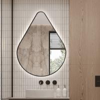 China Teardrop LED Bathroom Mirror , LED Backlit Bathroom Vanity Mirror Wall Mounted for sale