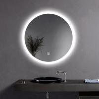 China 5mm Explosion Proof Waterproof Round Bathroom Mirror AC110-240V LED Touch Sensor for sale