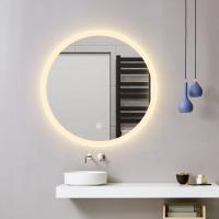 China 5mm Explosion Proof Waterproof Round Bathroom Mirror AC110-240V LED Touch Sensor for sale