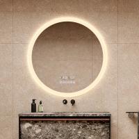 China 5mm Explosion Proof Waterproof Round Bathroom Mirror AC110-240V LED Touch Sensor for sale