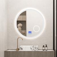China 5mm Explosion Proof Waterproof Round Bathroom Mirror AC110-240V LED Touch Sensor for sale